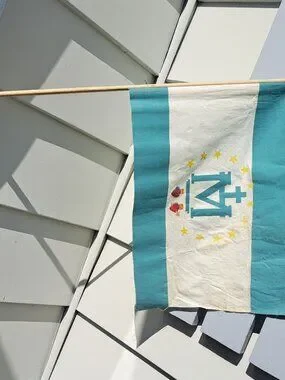 Wall Decor | Antique Catholic Processional Flag Miraculous Medals ...